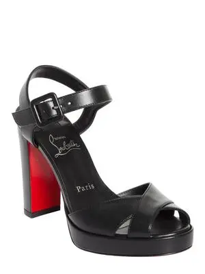 CHRISTIAN LOUBOUTIN Cora Block Heel Sandal - Black