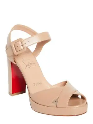 CHRISTIAN LOUBOUTIN Cora Block Heel Sandal - Blush/lin Blush