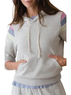 Marine Layer Colorblock Cloud 9 Fleece Hoodie - Heather Grey