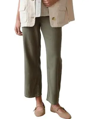 Marine Layer Ella Straight Leg Drawstring Pants - Olive