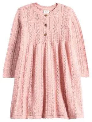 NEXT Pointelle Knit Sweater Dress - Pink