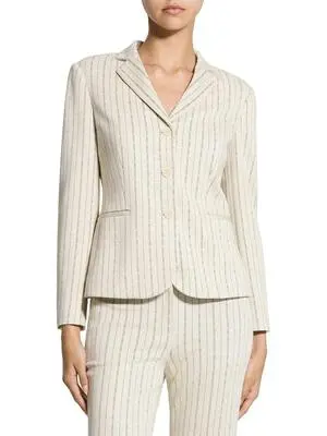 Theory Striped Single-breasted Blazer - Oat Multi - E61