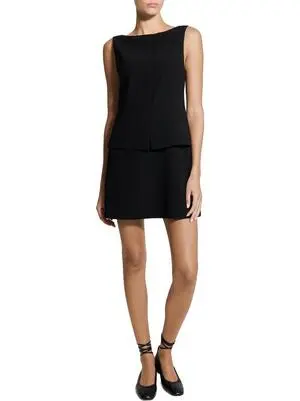 Theory Boat Neck Mini Dress - Black - 001