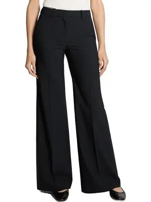 THEORY Mid-Rise Stretch Wool Flare Pants