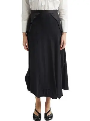 UNDERCOVERISM Mixed Media Midi Skirt - Black