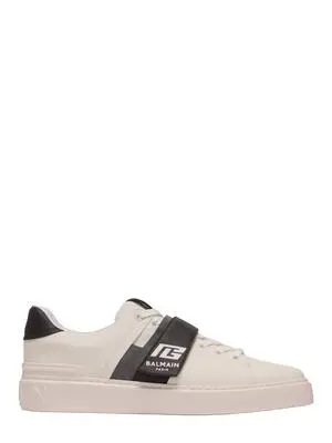 Balmain B-court Calfskin Sneakers - White