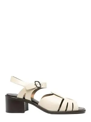 Hereu Ancora Squared Heeled Sandals - Beige