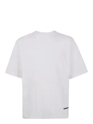 Carhartt Work In Progress Short Sleeves "script" Organic Cotton T-shirt - White