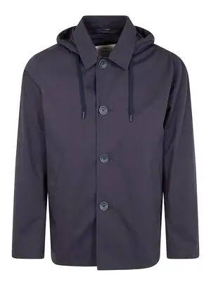 Herno Cropped Hooded Jacket - Blue
