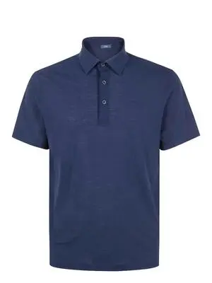 Herno Jersey Voile Crepe Short Sleeves Polo Shirt - Blue