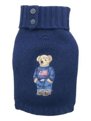 Ralph Lauren Wool-cashmere Polo Bear Dog Sweater - Navy