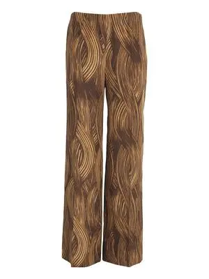 RETORI Silk Grass Waves Trousers - Brown