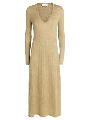 RETORI Knitted Lurex Maxi Dress - Gold