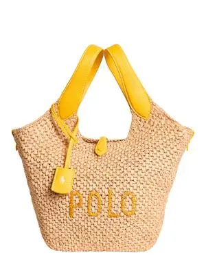 Polo Ralph Lauren Medium Raffia Polo Play Tote Bag - Yellow