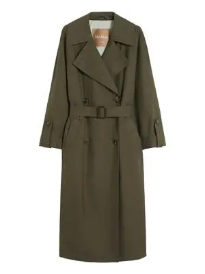 Max Mara Water-repellent Gabardine Trench Coat - Green