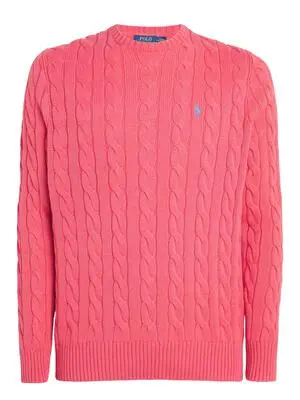 Polo Ralph Lauren Cotton Cable-Knit Sweater Red