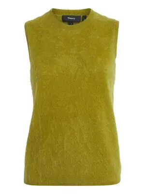 Theory Brushed Cashmere Sweater Vest - Green