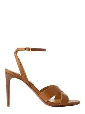 Ralph Lauren Leather Cleary 95 Heeled Sandals - Brown