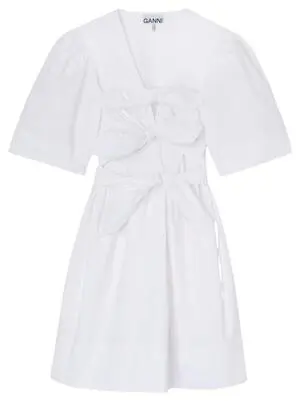 GANNI Organic Cotton Mini Dress - White
