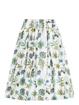 FAY Printed Cotton Skirt - White