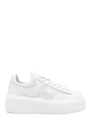 Hogan H-stripes Leather Sneakers - White