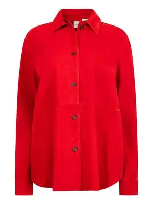 TOTEME Suede Leather Overshirt - Red