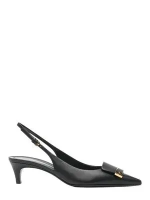 SERGIO ROSSI Leather Slingback Pumps - Black