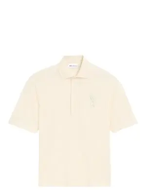 Ami Ami De Coeur Cotton Polo Shirt Beige