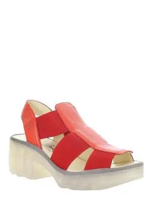 Fly London Teev Platform Sandal Devil Red