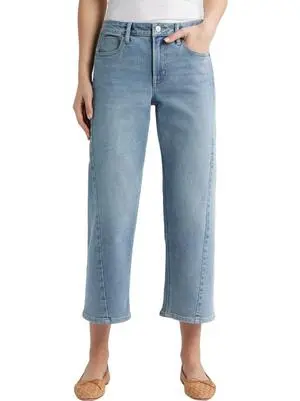 CITY BLUES Forward Seam Crop Jeans - Light Aged Wash