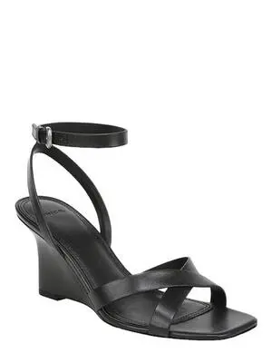 Vince Parma Ankle Strap Wedge Sandal - Black