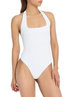 Good American Sculpt Halter Square Bodysuit - White001