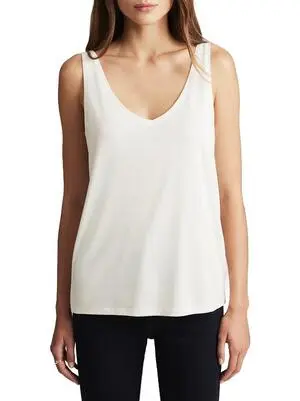 MAVI Slim-fit Lace Trim Tank - Antique White