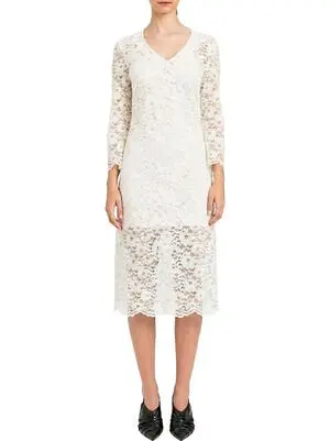 TWINSET Lace Midi Dress - White