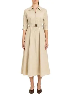 TWINSET Belted Midi Dress - Beige