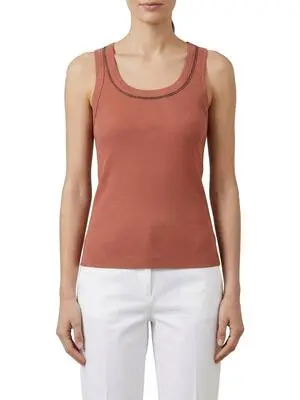 Brunello Cucinelli Ribbed Tank Top - Orange