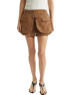 Monse Blazer-inspired Suede Shorts - Tan