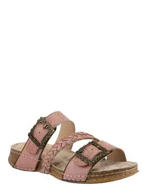 SPRING STEP SHOES Astra Leather Slide Sandal - Pink Multi