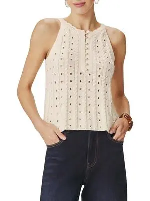 Splendid Foster Sleeveless Cotton Sweater - Shell White