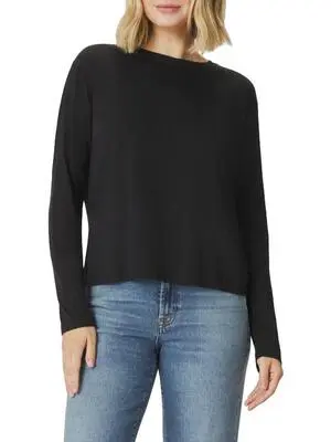 Splendid Lila Long Sleeve Cotton Top - Black