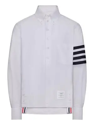 Thom Browne Straight Fit Oxford Long-sleeve Shirt - White