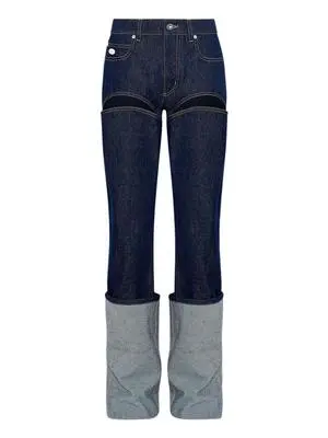 Jean Paul Gaultier Denim Pants With Cutout Detail - Blue