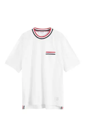 Thom Browne Pointelle Cotton Short-sleeve Tee - White