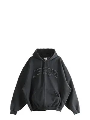 Vetements Jesus Christ Zip-up Hoodie - Black