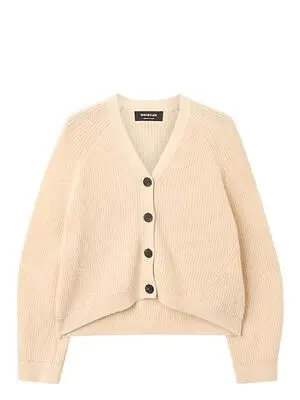 Whistles V-neck Knitted Cotton Cardigan - Cream