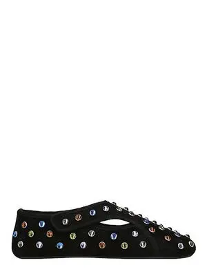 Alaïa Jeweled Leather Ballet Flats - Black/comb
