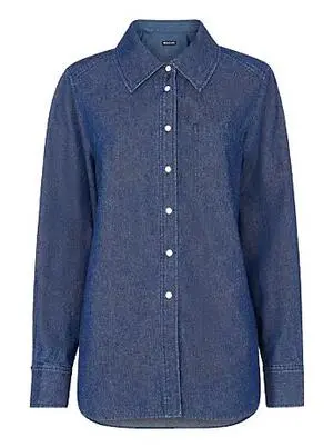 Whistles Patch-pocket Long-sleeve Denim Shirt - Blue