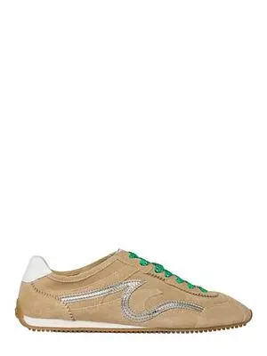 Sandro Light Wave Suede Trainers - Beige