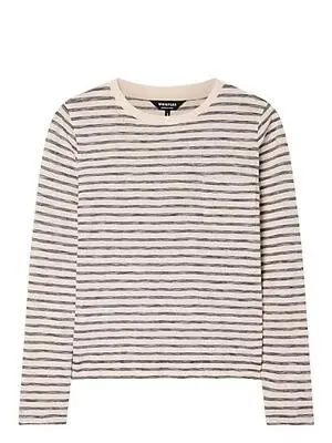 Whistles Stripe-print Cotton-jersey Top - Cream