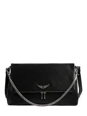 Zadig&Voltaire Rocky Ii Xl Leather Shoulder Bag - Black